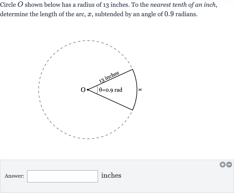 (Solved)-Circle O shown below has a radius of 13 inches. To the near